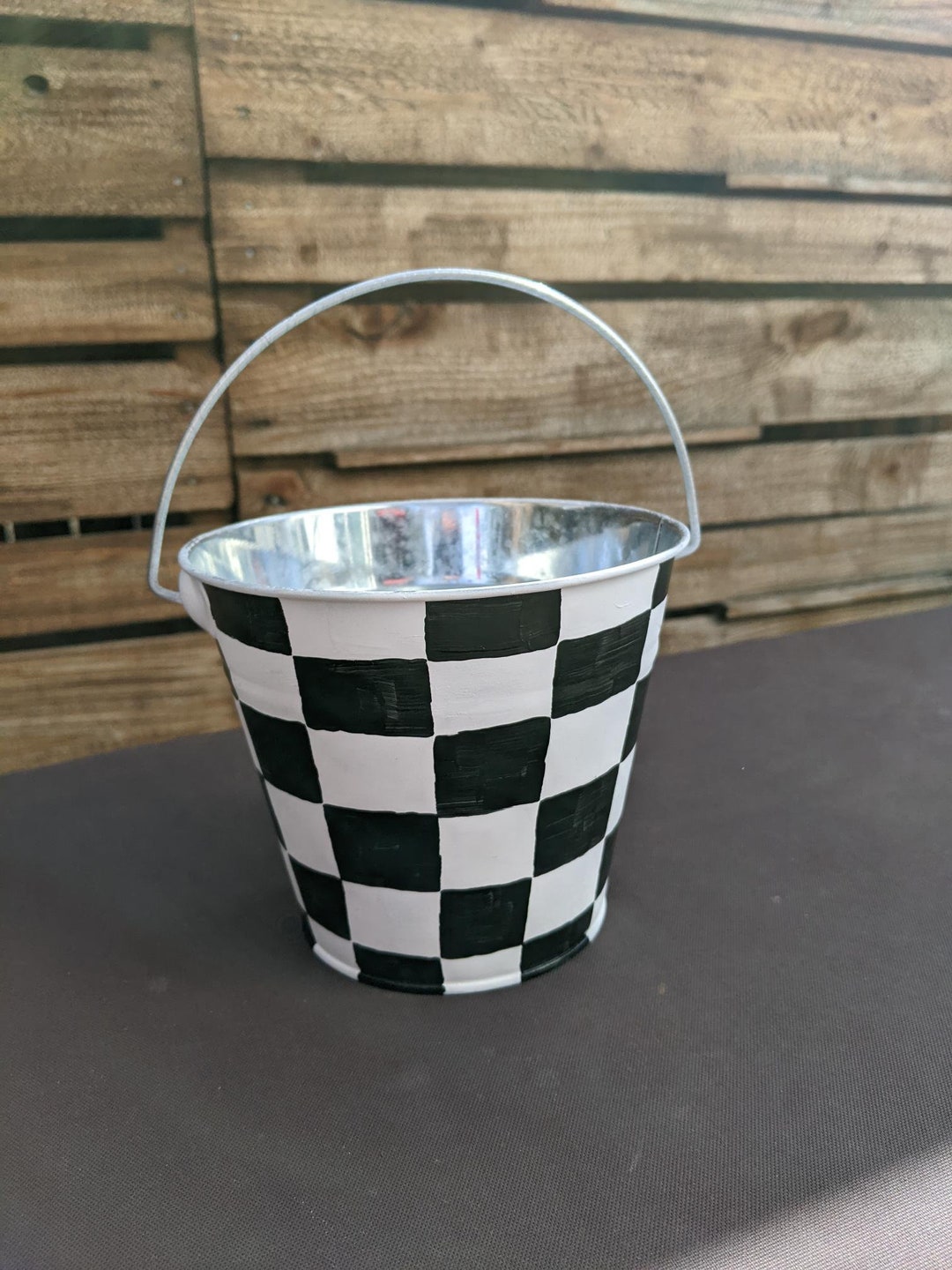 Checker Pattern Bucket Medium Size - Etsy