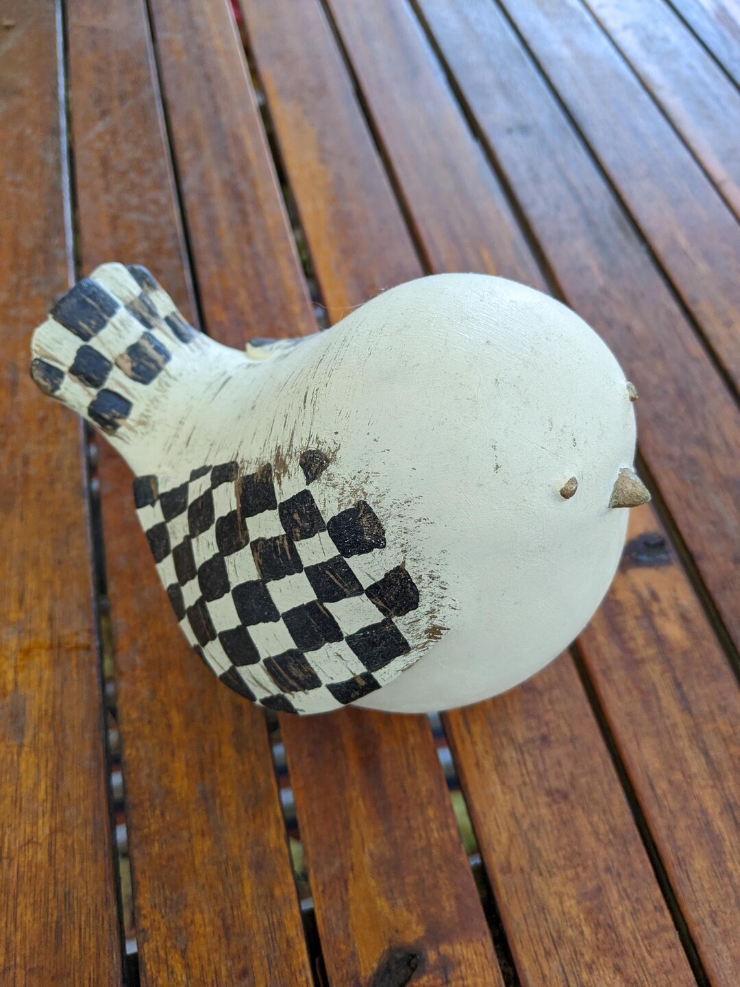 Bird Statue With Checker Pattern - Etsy
