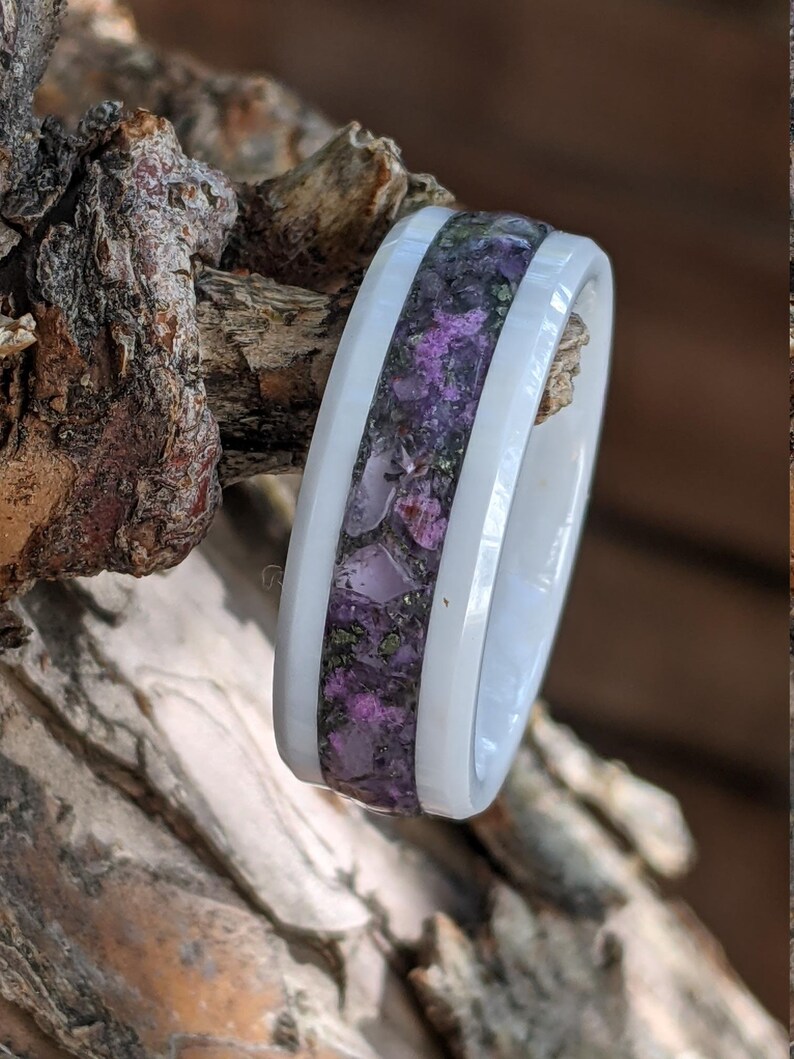 Peace and Calm Ring Amethyst Inlay - Etsy
