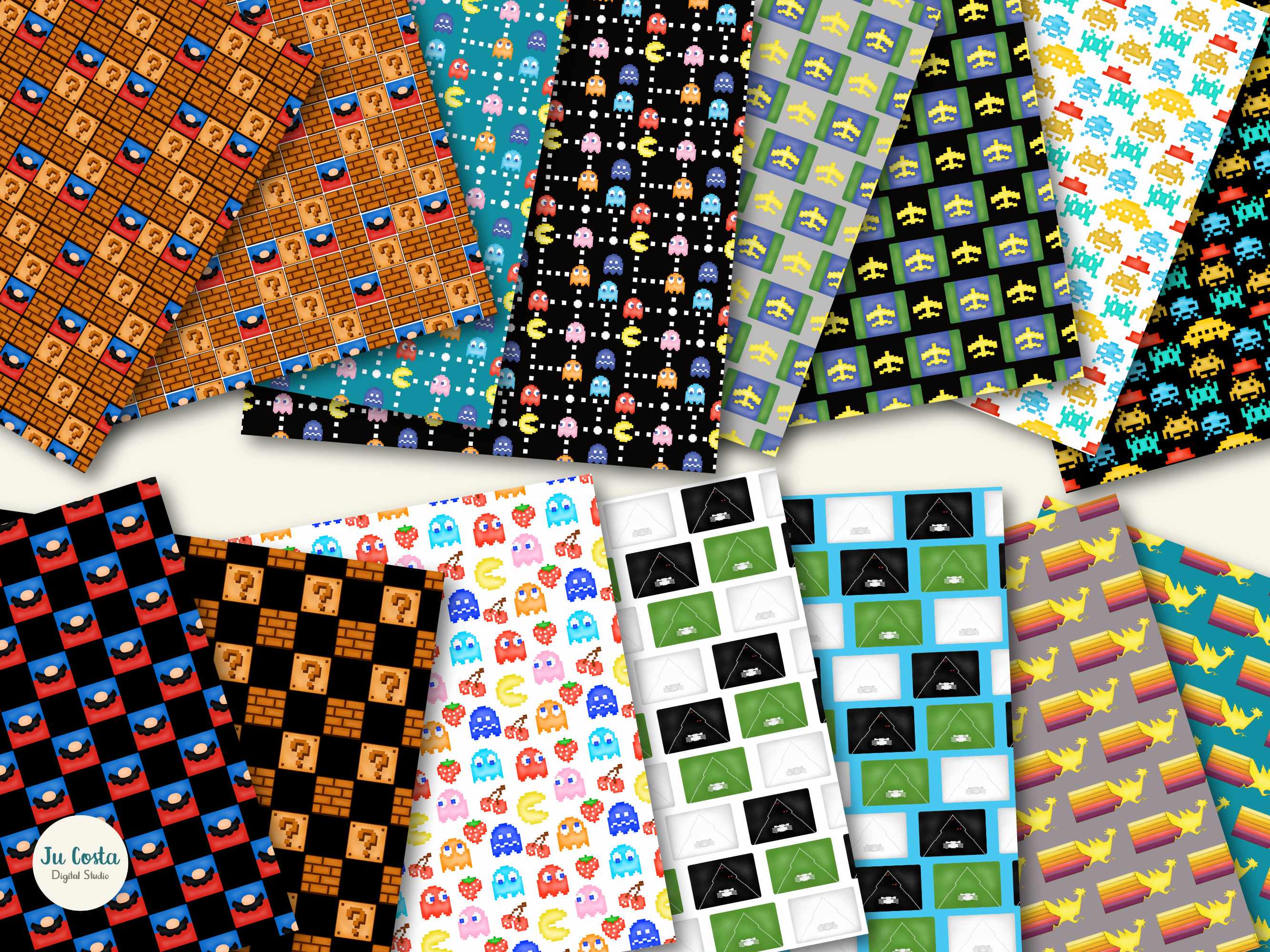 Gamer Seamless Digital Papers. Video Game Scrapbook Papers. Printable ...