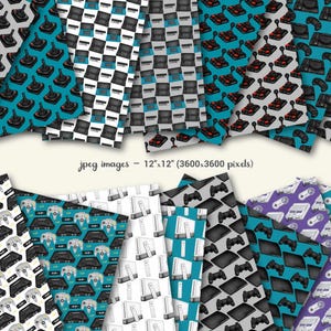 Gamer Seamless Digital Papers. Video Game Scrapbook Papers. Printable ...