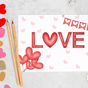 Valentine's Day Digital Clipart. Love Clipart. Red and Pink Hearts ...