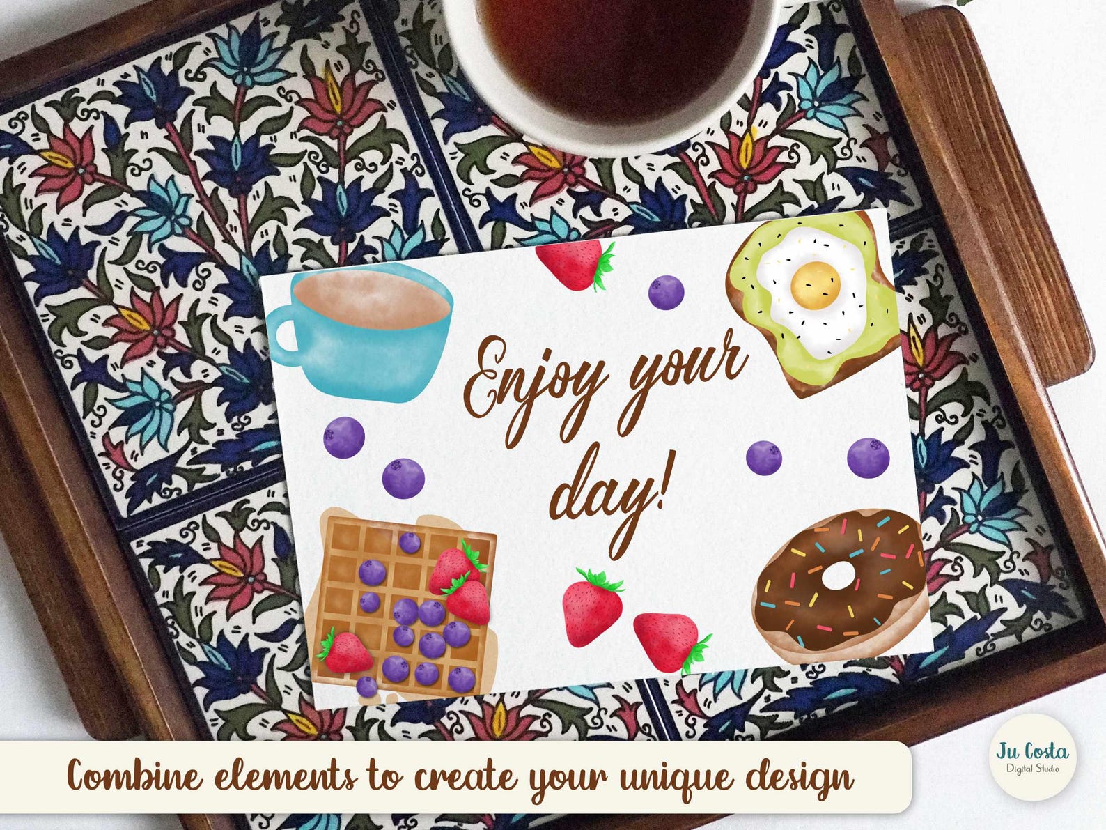 Breakfast Food Clipart. Coffee Time. PNG Elements. Commercial Use ...