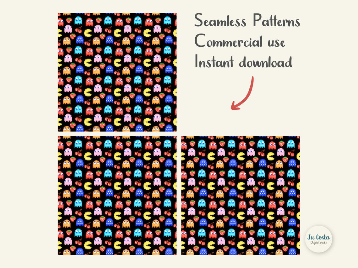 Gamer Seamless Digital Papers. Video Game Scrapbook Papers. Printable ...
