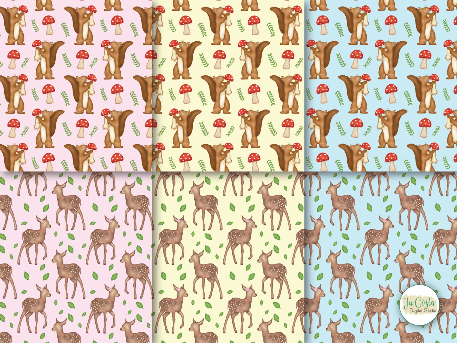Woodland Animals Digital Paper. Forest Scrapbook Paper. - Etsy