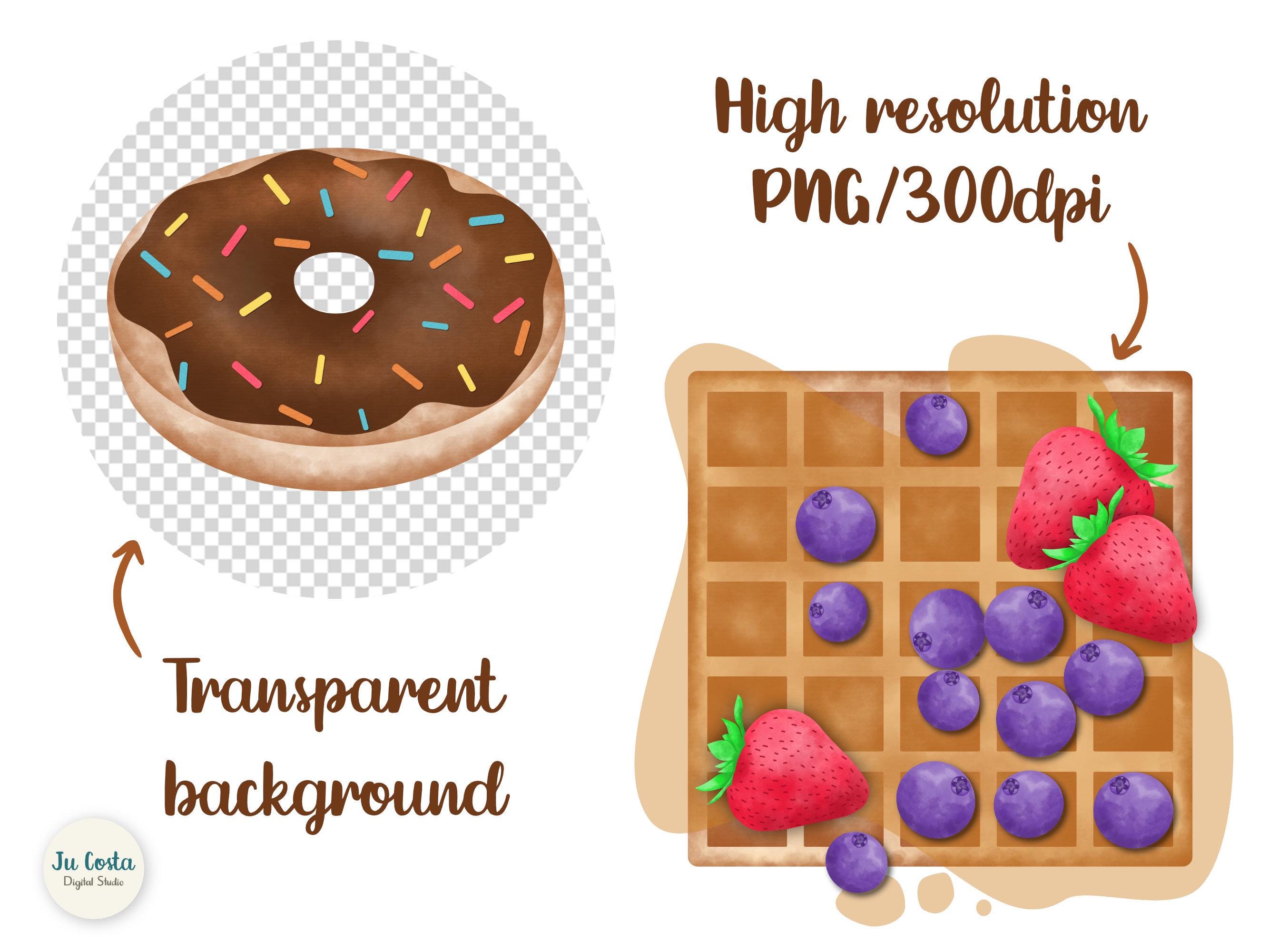 Breakfast Food Clipart. Coffee Time. PNG Elements. Commercial Use ...