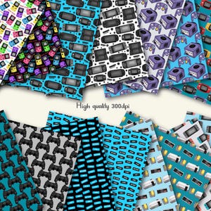 Gamer Seamless Digital Papers. Video Game Scrapbook Papers. Printable ...