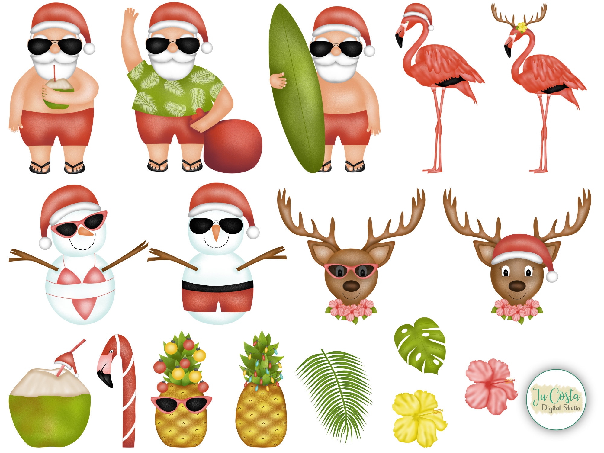 Beach Christmas Clip Art