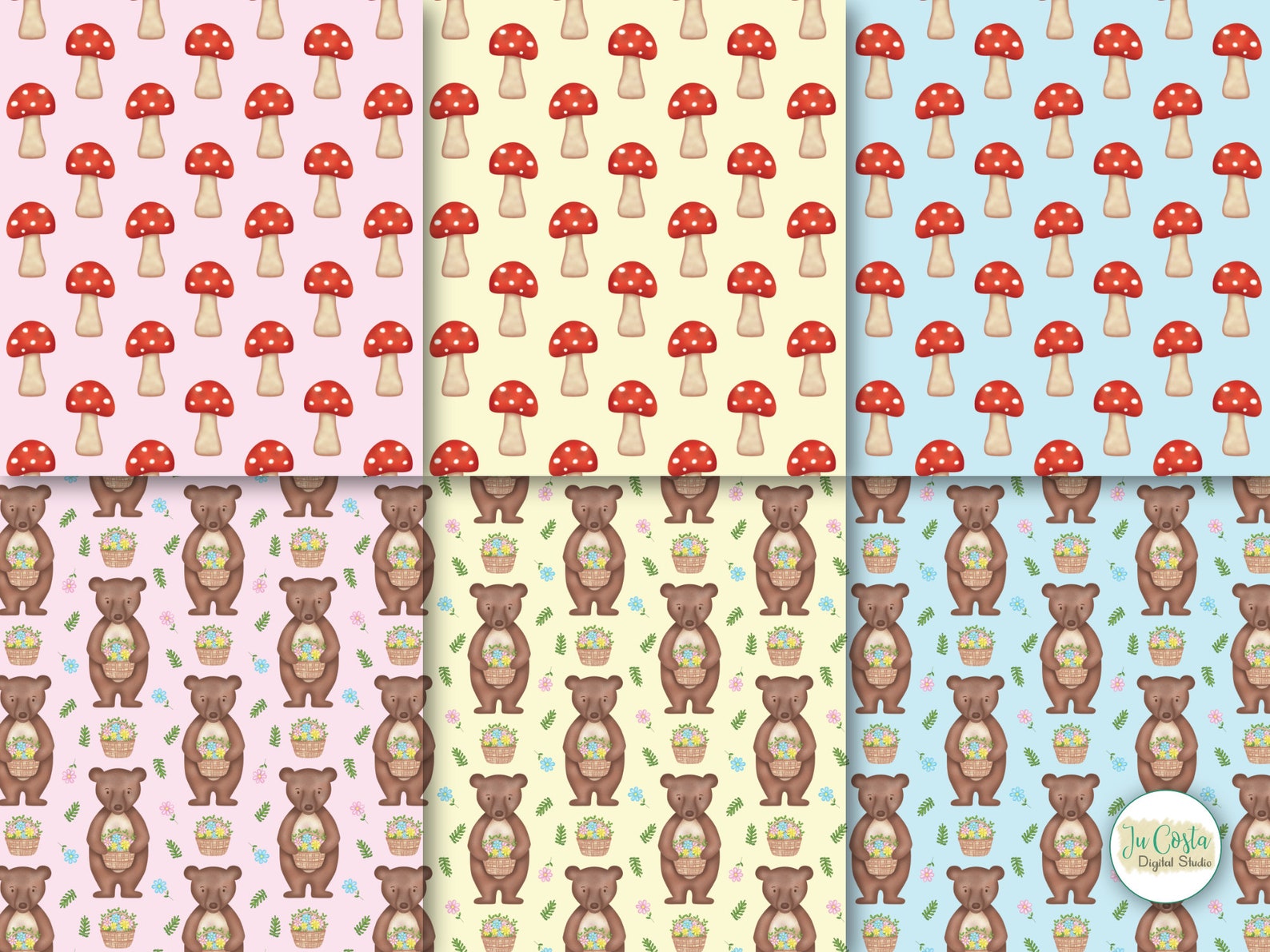 Woodland Animals Digital Paper. Forest Scrapbook Paper. - Etsy