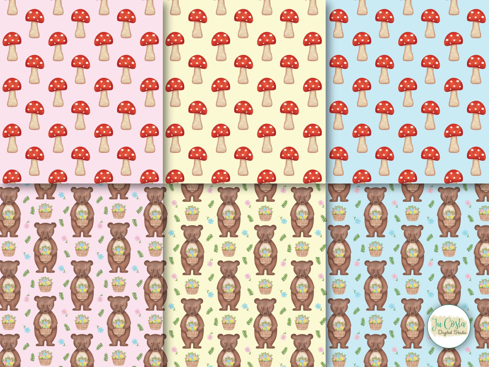 Woodland Animals Digital Paper. Forest Scrapbook Paper. - Etsy