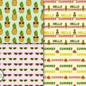 Tropical Summer Digital Paper. Summer Digital Paper. Scrapbooking Paper ...