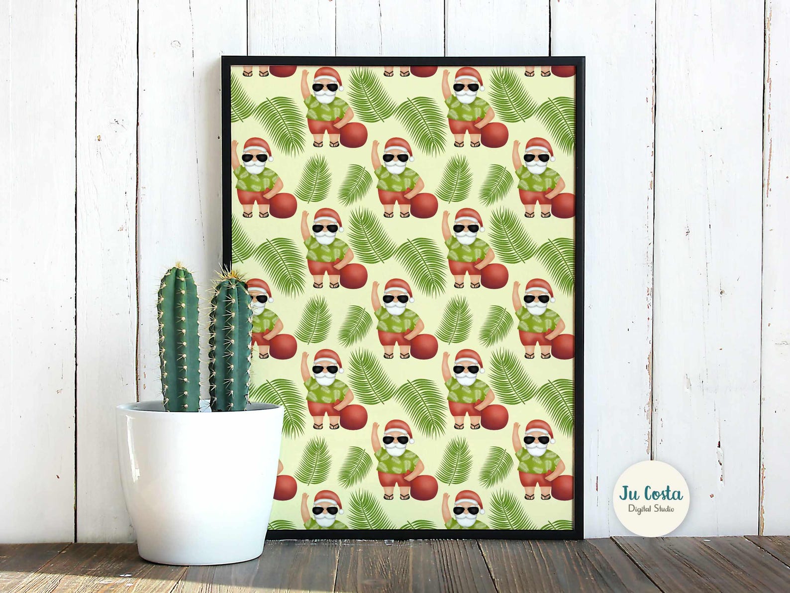 Tropical Christmas Digital Paper. Summer Christmas. Scrapbooking Paper ...