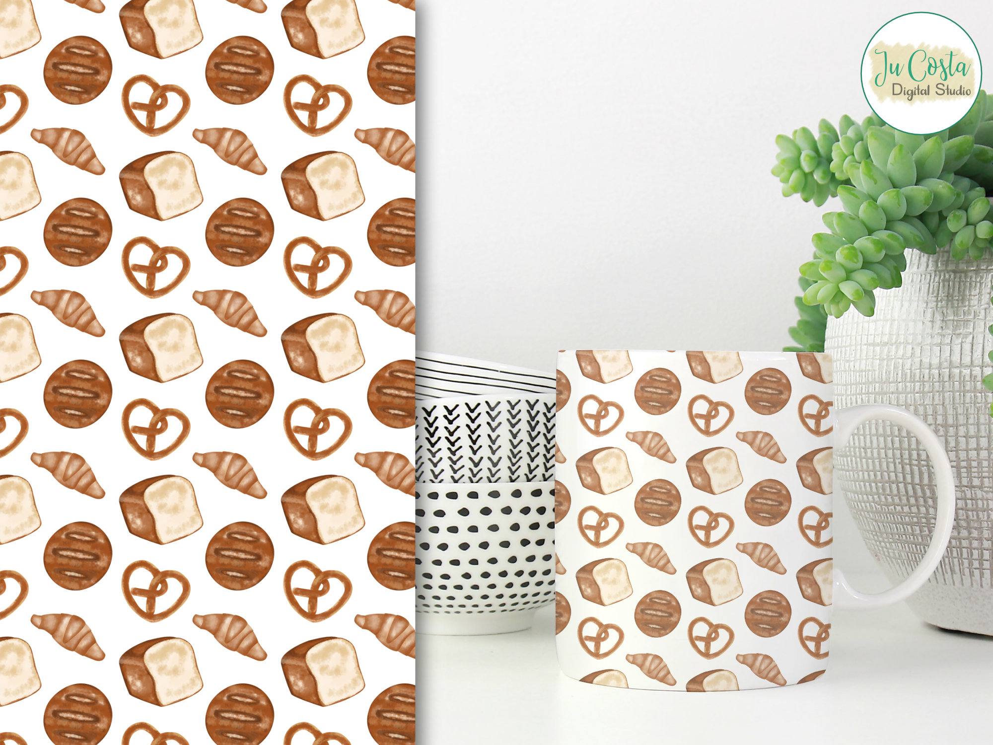 Breakfast Digital Paper. Scrapbooking Paper. Food Digital Paper ...