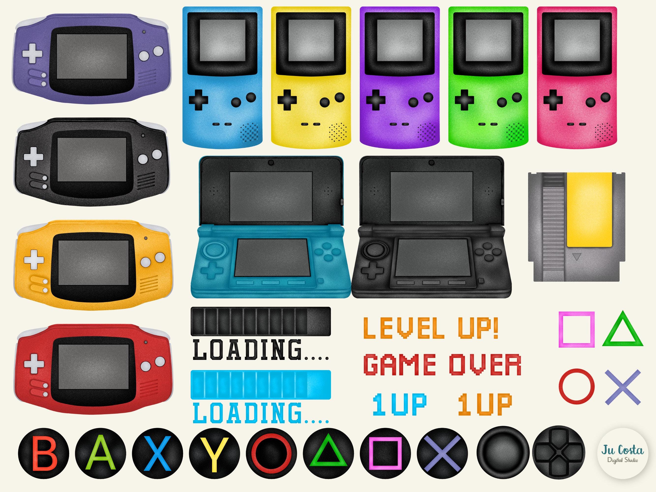 Gamer Clipart: Retro Video Game PNG Elements (110 Files) (digital ...