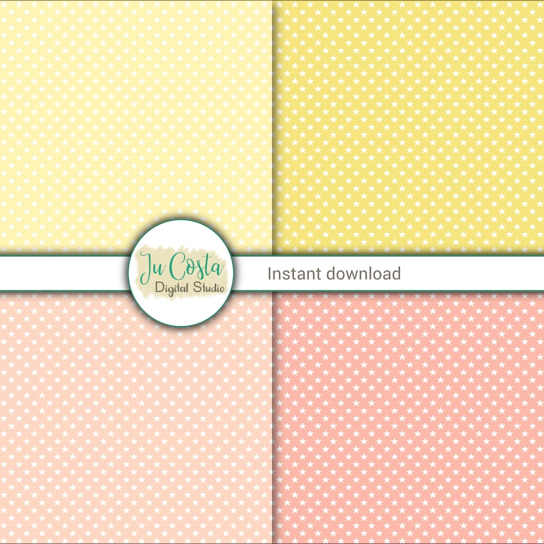 Stars Digital Paper. Pastel Colors. Scrapbooking Paper. - Etsy