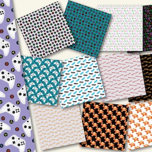 Gamer Seamless Digital Papers. Video Game Scrapbook Papers. Printable ...