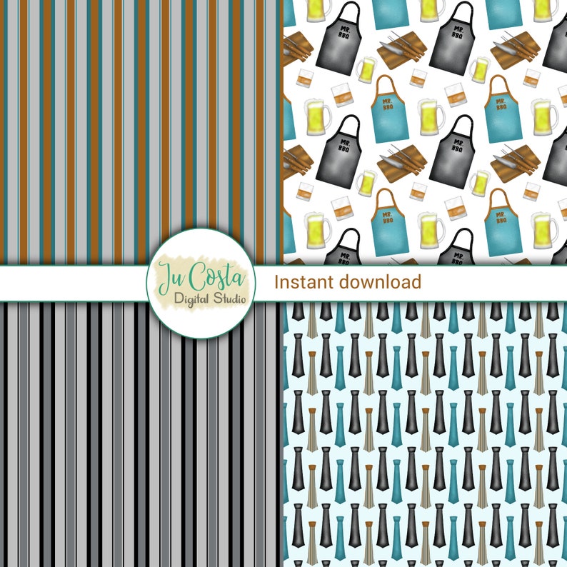 Fathers Day Digital Paper. Man Digital Paper. Scrapbooking Paper ...