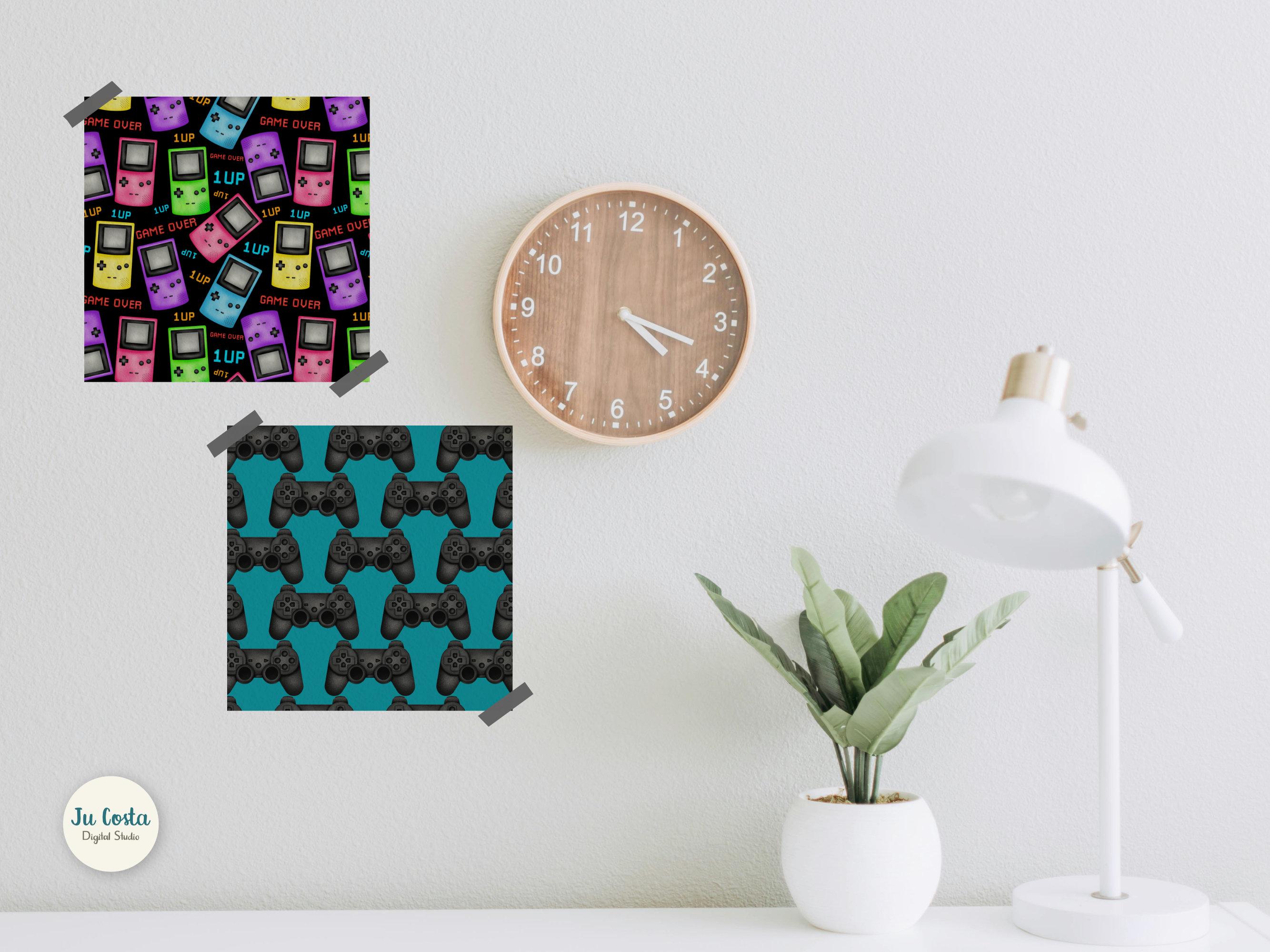 Gamer Seamless Digital Papers. Video Game Scrapbook Papers. Printable ...