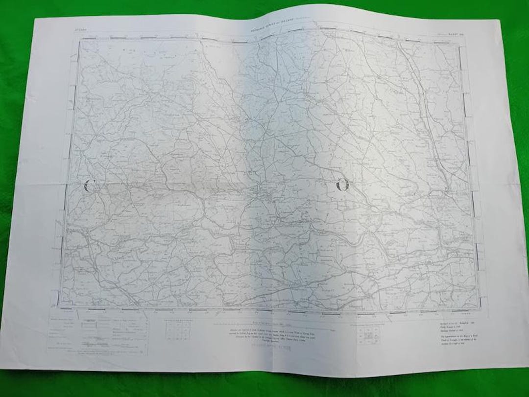 Antique Early 1900s Ordnance Survey Map, Ireland, Macroom, Blarney, Co ...