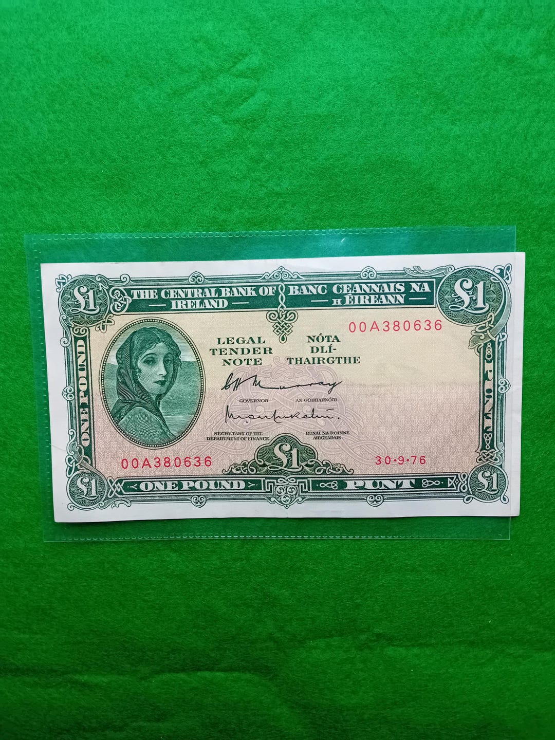 Vintage Irish Lady Lavery One Punt Pound Note, 1975, Uncirculated. - Etsy
