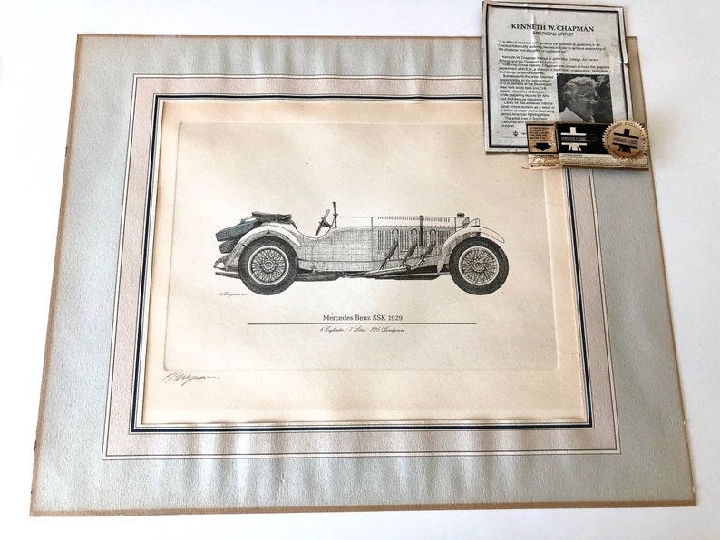 1950s Kenneth W. Chapman Signed Color Lithographs "antique Cars" Set/2 ...
