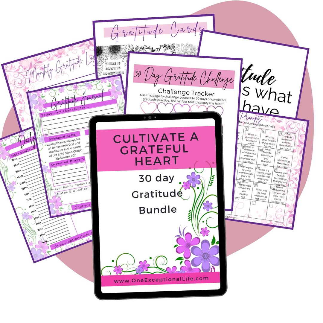 Christian Gratitude Journal Printable Bundle | Prompts, Coloring Pages ...