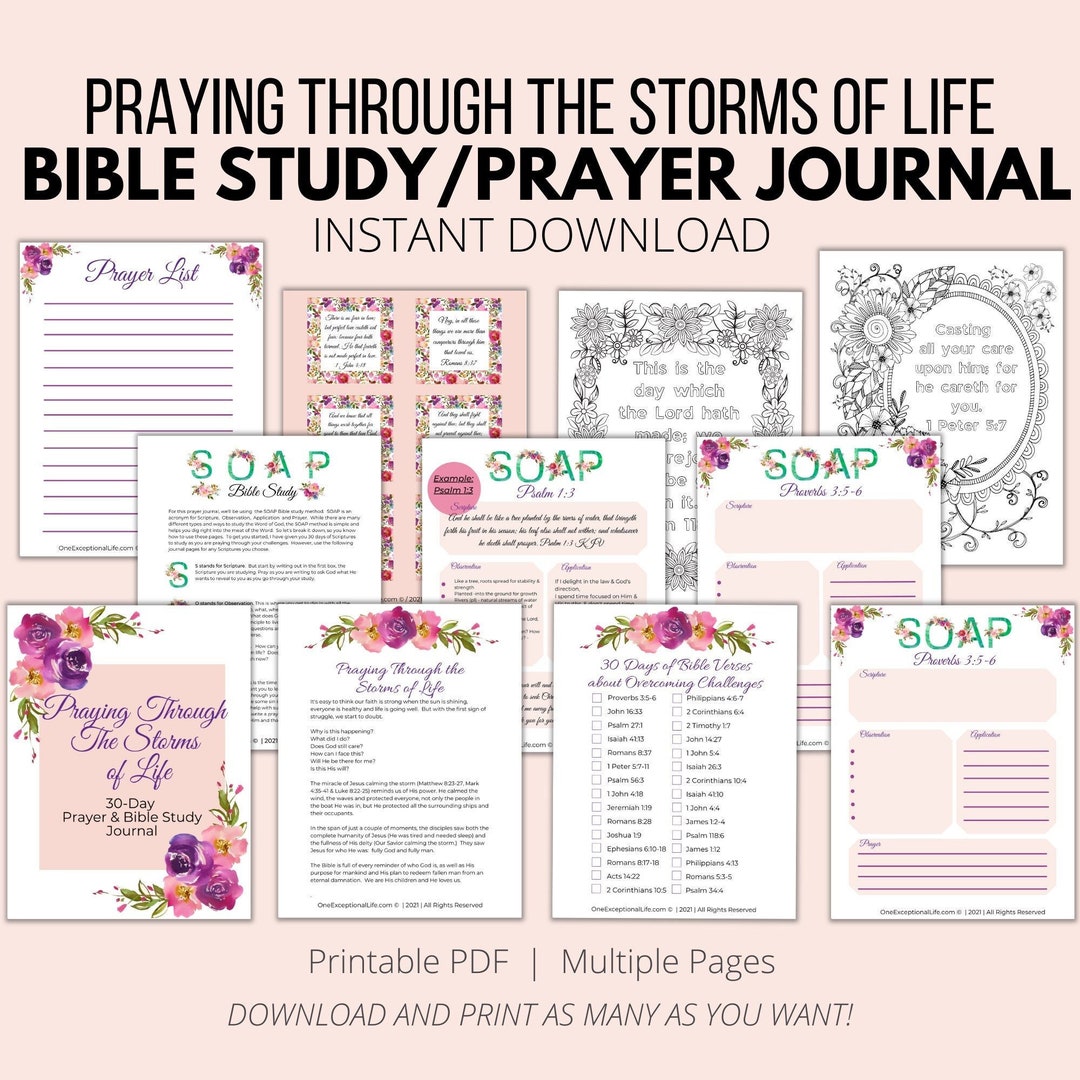 Bible Study Printable Prayer Journal Scripture Study - Etsy UK