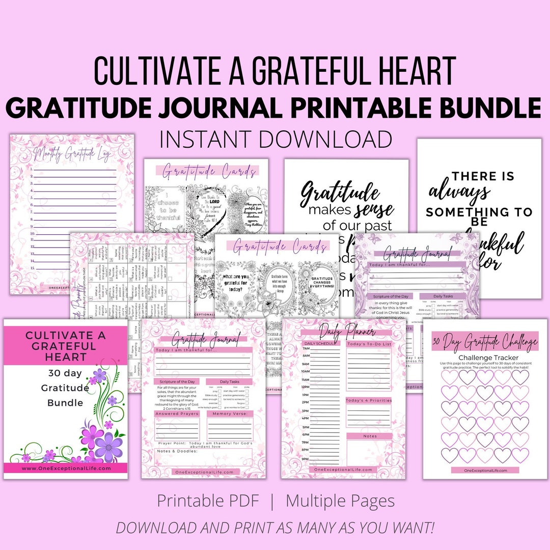 Gratitude Journal Printable Bundle Gratitude Journal Christian Journal ...