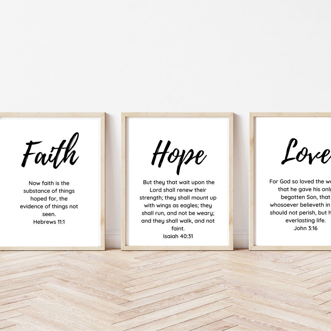 Faith Hope Love | Bible Verse Wall Art | Faith Hope Love Art ...