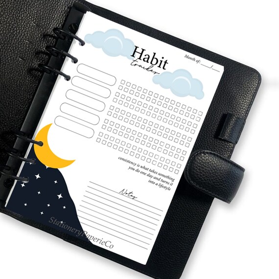 PLANNER HABIT TRACKER Digital Printable Planner Insert | Etsy