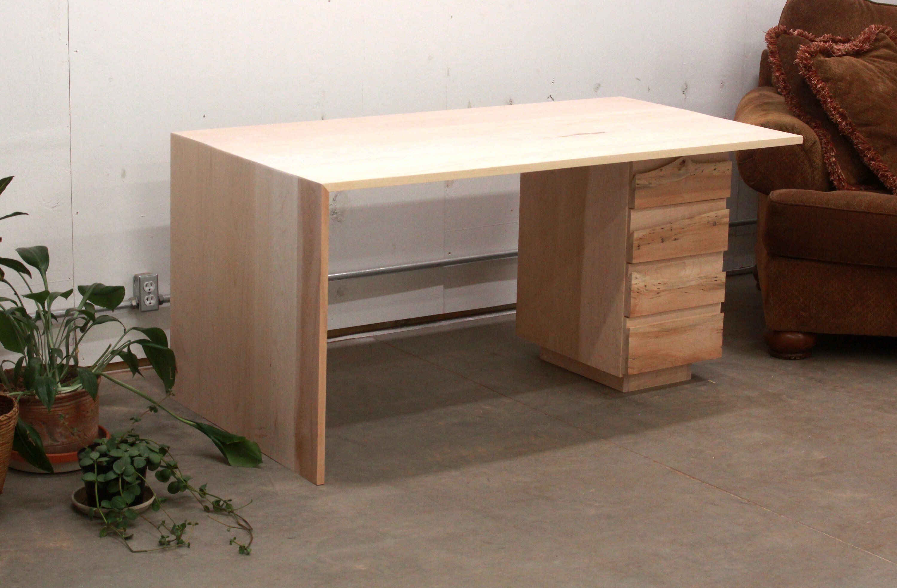 Waterfall Edge Hard Maple Desk Etsy