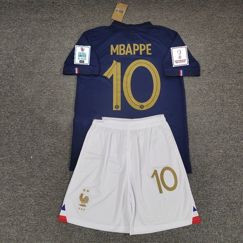 Youth Mbappé Jersey Kits 2022 World Cup France Soccer Jersey - Etsy