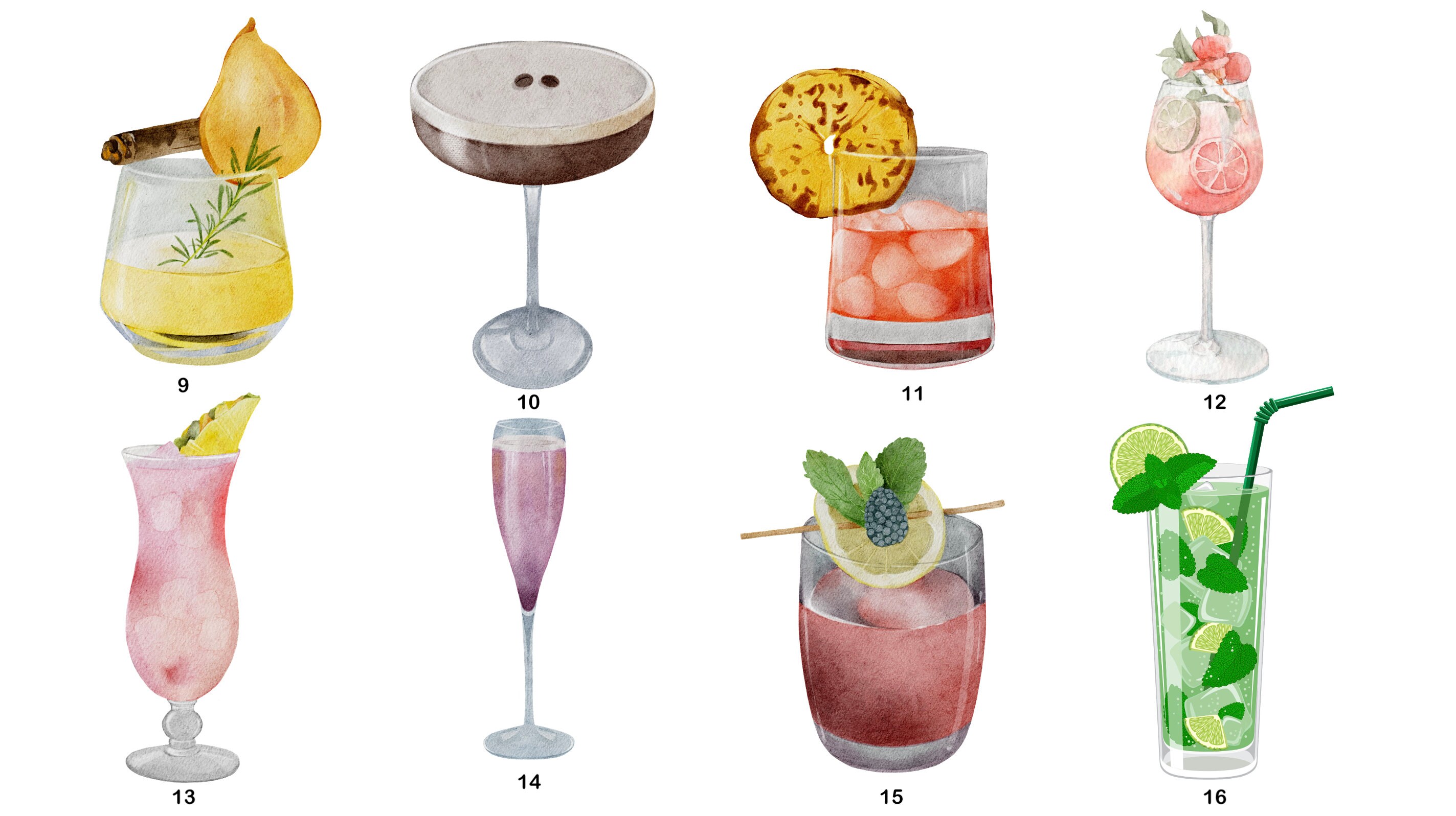 Cocktail Sticker Bar Sign Sticker Bar Menu Mojito Sticker - Etsy