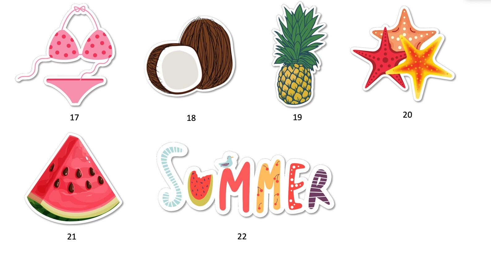 Sommer Sticker Pack Strand Sticker Pack Flip Flop Sticker | Etsy