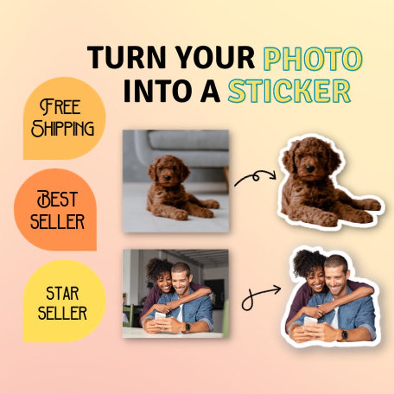 Custom Photo Personalized Stickers - Etsy