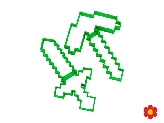 Minecraft Cookie Cutter Set Fondant Cutter Sword and Pickaxe | Etsy