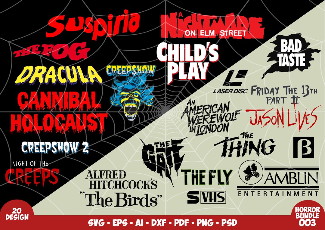 Classic Cult Horror Movie SVG Bundle / Instant Download / 20 Design ...