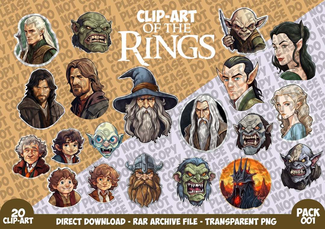 Clip-art of the Rings - Art PNG - Hobbit - Sticker - LOTR Clipart ...