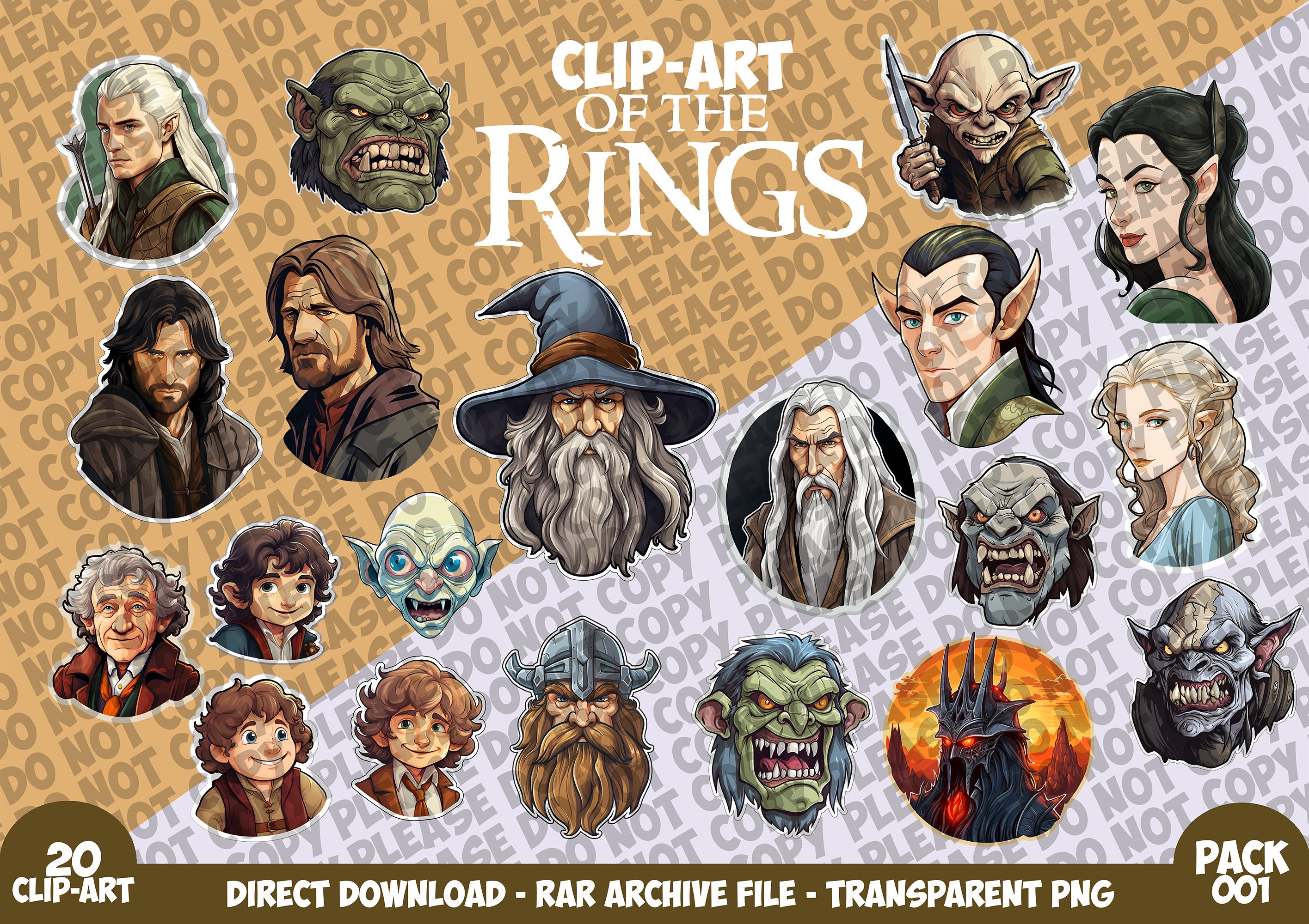Clip-art of the Rings Art PNG Hobbit Sticker LOTR - Etsy