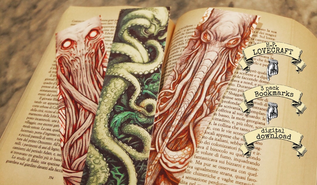 Printable Bookmarks Set Set of 3 HP Lovecraft Inspired - Etsy