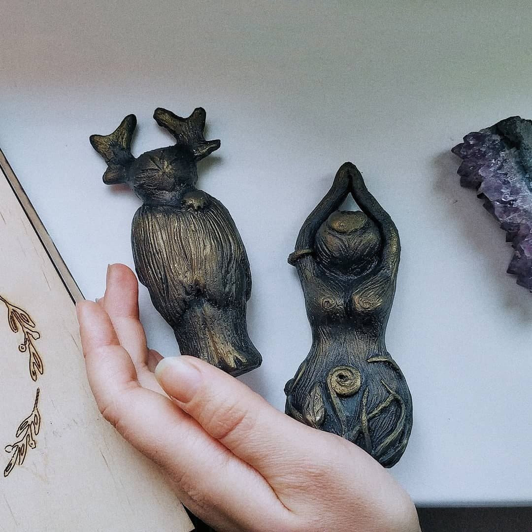 Altar Wiccan Statues of God and Goddess - Etsy