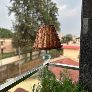 Handmade Cane Lamp Shade | Crafted Bamboo Pendant Lamp | Rustic Cane ...