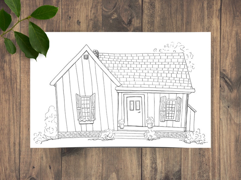 House Drawing Pen and Ink, Home Sketch, Realtor Gift, Housewarming Gift ...