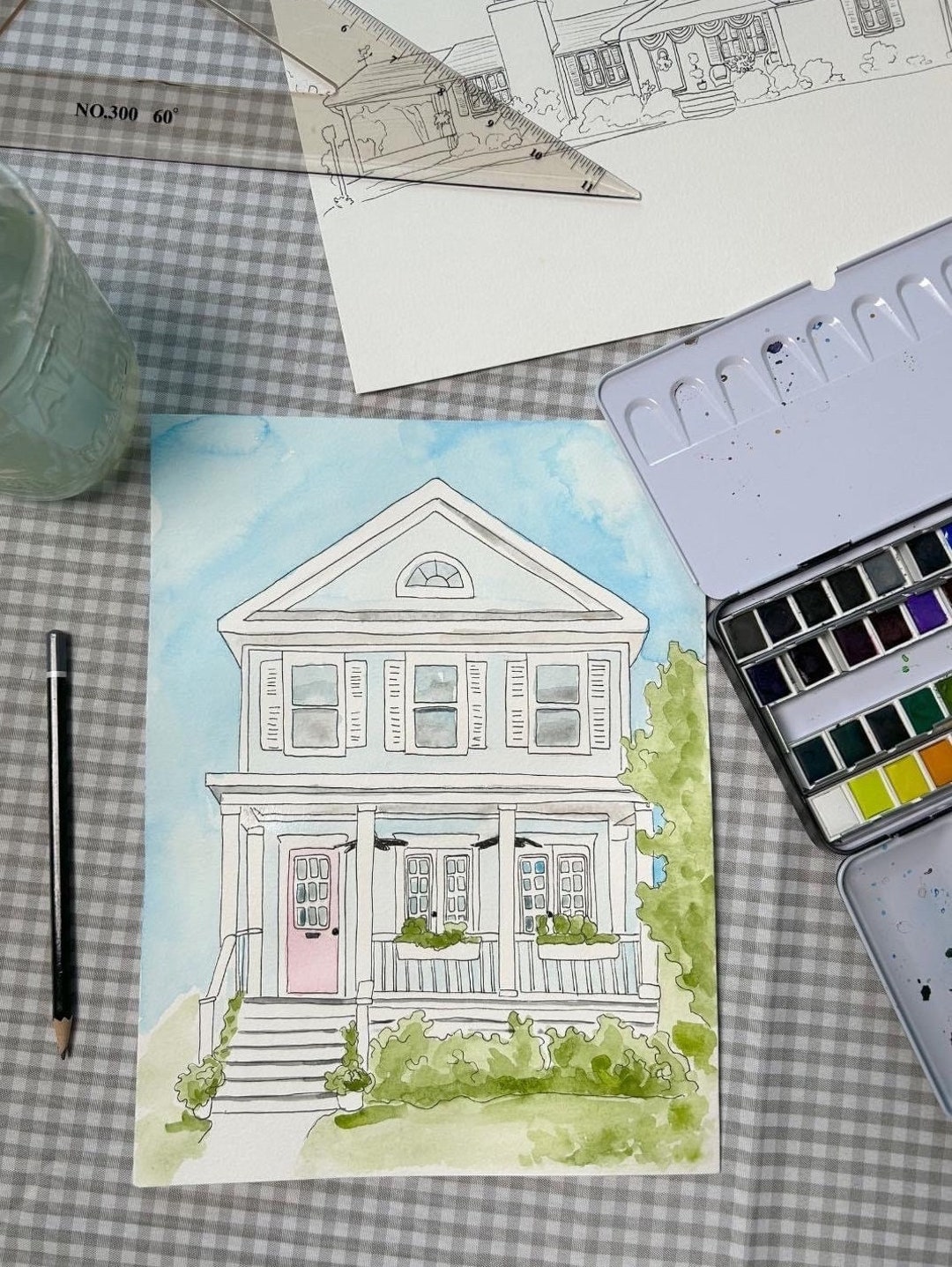 House Drawing Pen and Ink, Home Sketch, Realtor Gift, Housewarming Gift ...