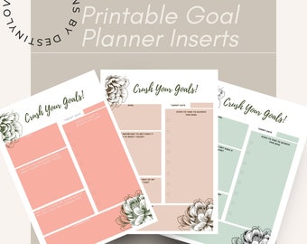 Goal Setting Breakdown and Tracking Digital Planning Insert printable ...