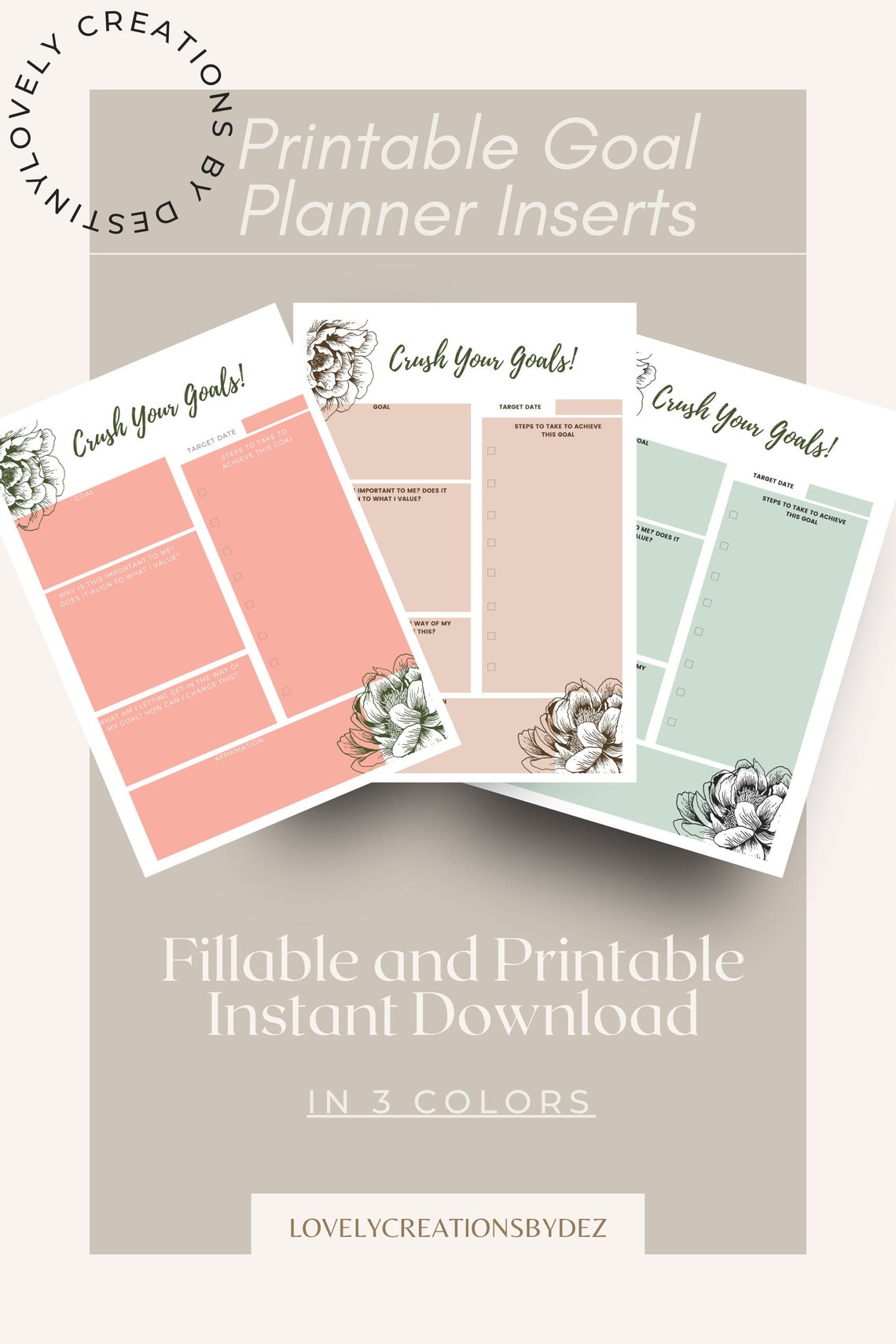 Printable Goal Planner Insert - Etsy