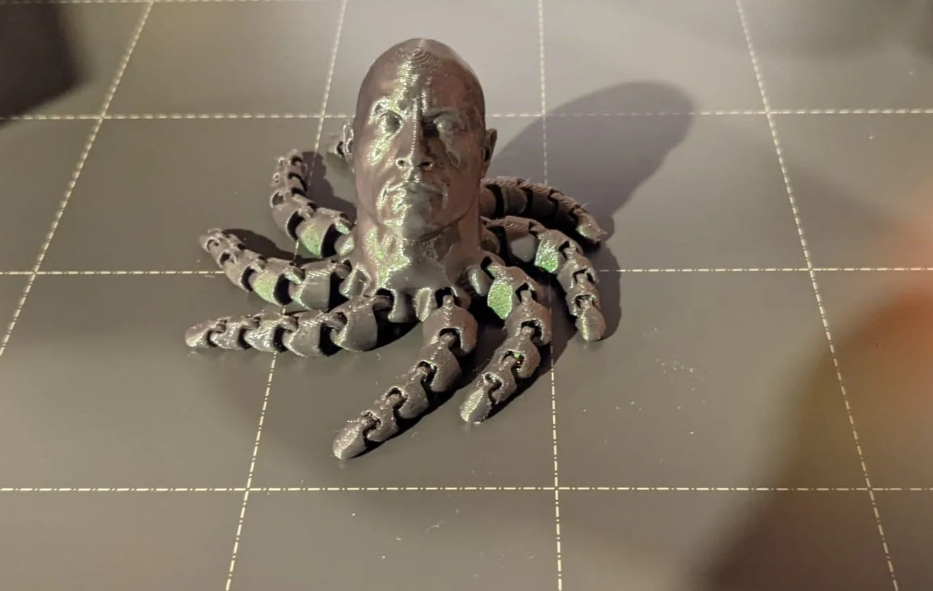 The Rock Octopus 3d Printed Articulated the Rocktopus 3D Print Fidget ...