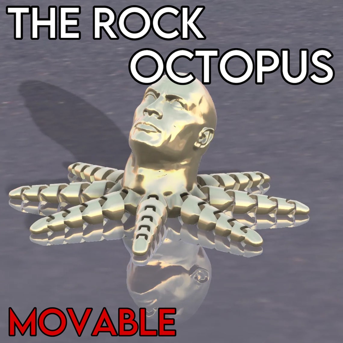 The Rock Octopus 3d Printed Articulated the Rocktopus 3D Print Fidget ...