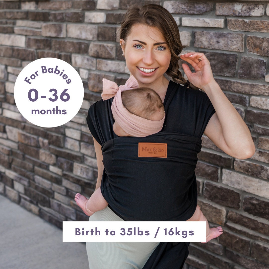 Baby Wrap Carrier, Ultra Soft, With a Pocket Black - Etsy