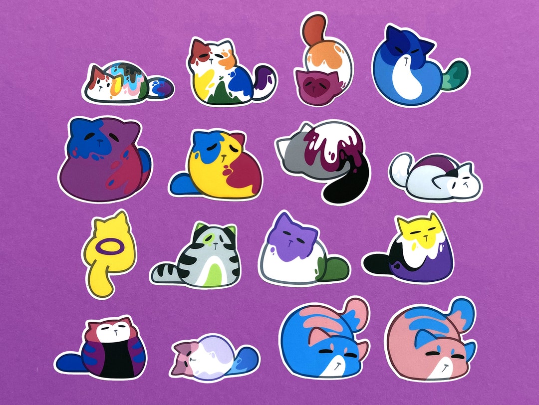 Pride Cats 2 LGBTQ Pride Month Stickers matte - Etsy